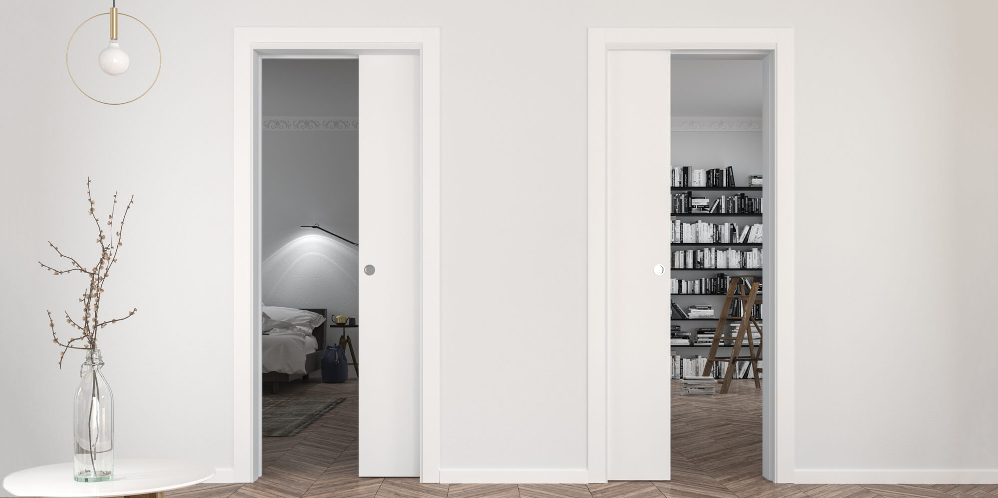 ECLISSE Unilateral | two independent sliding doors in one pocket ...